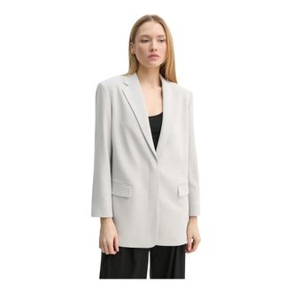 Theory Blazer en cr&ecirc;pe &agrave; un bouton - Femme - Vestes - Gris - Taille: 40/42 FR