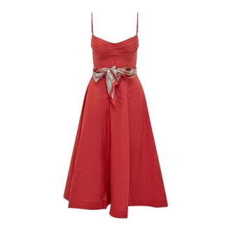 Zimmermann Femme, Robes, Rouge, Taille: 36 FR Rebellion Tuck Midi Dress