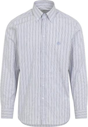 Etro Homme, Chemises, Bleu, Taille: 3XL Roma Logo Shirt