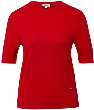 s.Oliver Kurzarmpullover Strickpullover Kurz&auml;rmeliger Strickpullover aus Viskosemix