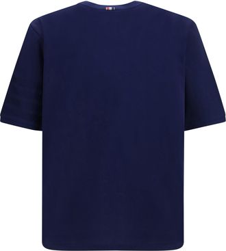 Thom Browne Jersey with Ribbed Cuffs T-Shirt - Navy