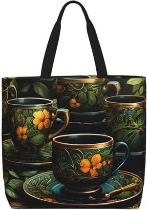 Generic Coupe Verte Sac Fourre-Tout Grand Tote Bag Pliable Sac A Main Femmes Pour Travail Shopping Quotidienne