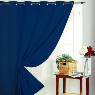 HOME MAISON Homemaison - Rideau occultant Non Feu M1 Bleu Outremer 140x260 cm