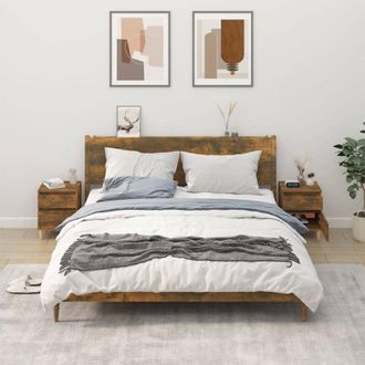 vidaXL Nachttische 2 Stk. R&auml;uchereiche 40x35x50 cm Vidaxl