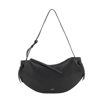 Yuzefi Fortune Cookie Leder Schultertasche mit Quaste - - Bags - Damen - Schwarzk - ONE SIZE