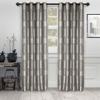 Superior Jacquard-Vorh&auml;nge, lichtfilternd, Cordon-Medaillon-Design, 132,1 x 274,3 cm, &Ouml;senleiste, Sonnenschutz und Raumverdunkelung, Vorh&auml;nge f&uuml;r Schlafzimmer,