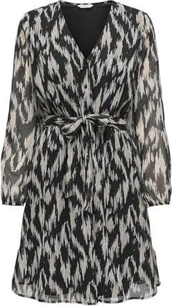 Only Onlcera WVN Noos Robe Courte 3/4, Noir/OOP : 581 Black Scarlett, XS Femme