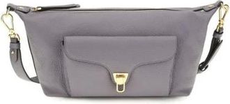 Coccinelle Sac bandouli&egrave;re en cuir avec poche &agrave; rabat - Femme - Sacs - Gris - Taille: ONE Size
