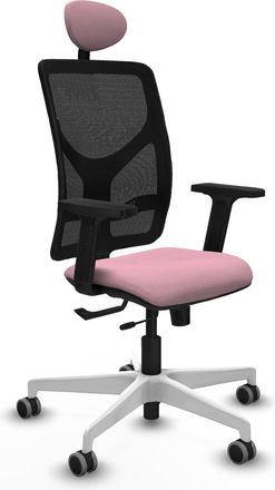 Piqueras y Crespo Schreibtischstuhl mit Rollen, Rosa, mit 2D-Armlehnen, h&ouml;henverstellbare Lendenwirbelst&uuml;tze und festes Kopfteil, ausgestattet mit Syncro/Traslack und S