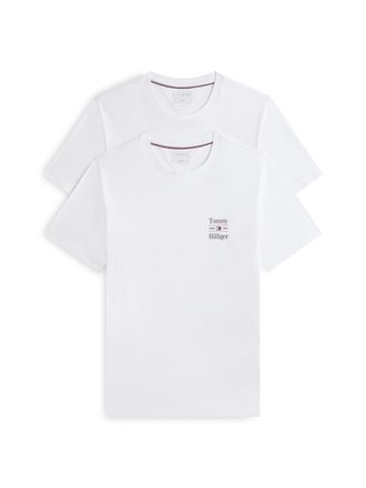 Tommy Hilfiger T-Shirt TOMMY HILFIGER 2 PACK CHEST GRAPHIC REG TEES, Herren, Gr. XXL, wei&szlig; (wei&szlig;, wei&szlig;), Jersey, Obermaterial: 100% Baumwolle, regular fit normal, Ru