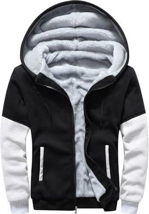 Generic Sweat à capuche zippé avec doublure sherpa pour hommes - Veste à capuche en polaire épaisse et chaude - Parfait pour les jours froids, Gris foncé 1A, 
