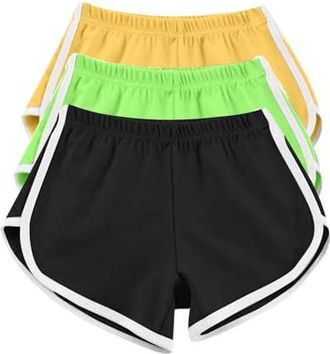 Generic Short de sport pour femme - Short de yoga extensible taille haute - Short de course à pied taille élastique en coton à séchage rapide - Short dété déc