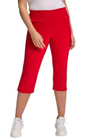 Ulla Popken Bengalin-Capri Pantalon, Rouge Pomme, 38W / 32L Femme