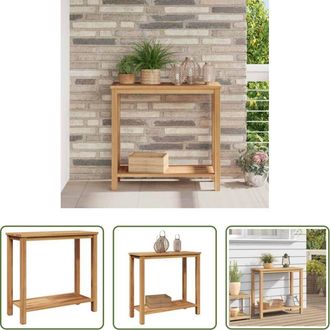 vidaXL Terrassenm&ouml;bel - Konsolentisch Braun 85 x 35 x 75 cm Massivholz Teak