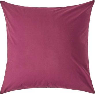 Homescapes Perkal Kissenbezug 80x80 cm Beere, Kissenhülle mit Reißverschluss, 100% ägyptische Baumwolle, Fadendichte 200
