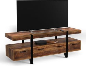 IDMarket Meuble TV 140 cm Austria avec tiroirs Bois Pieds &eacute;pingle