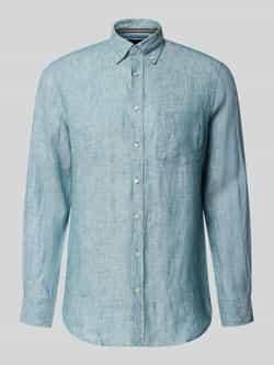 Christian Berg Slim Fit Leinenhemd mit Brusttasche
