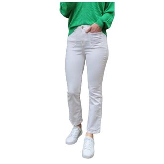 Islow Olivia Crop Flare Hose - - Trousers - Damen - Wei&szlig; - W27