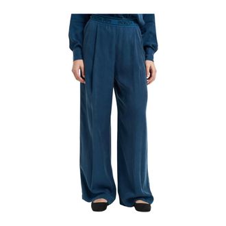 Patrizia Pepe Femme, Pantalons, Bleu, Taille: 34 FR Wide Pantalons