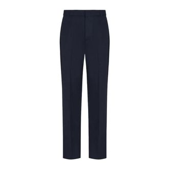 Emporio Armani Fleece Wollhose mit Rei&szlig;verschluss und Knopf - - Trousers - Herren - Blau - XS