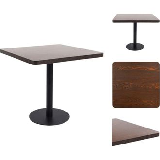 vidaXL Bistrotisch Dunkelbraun 80x80 cm mdf - Esstisch - Bistrotisch - Wohnzimmer Dekoration - Holztisch - Metalltisch