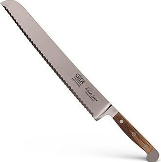 Gude Solingen - Brotmesser Links und Rechtshänder geschmiedet, 32 cm, Fasseichenholz, ALPHA FASSEICHE, Doppelkropf, Handmade Germany