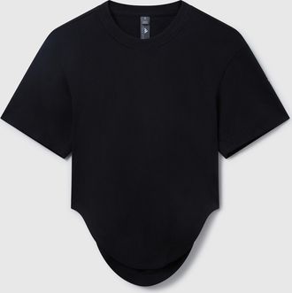 Stella McCartney TrueLife Sportswear Curved Hem T-Shirt, Woman, Black, Size: XS