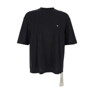 Emporio Armani Homme, Tops, Noir, Taille: M Basic Crewneck Cotton Jersey T-Shirt