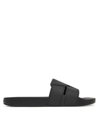 Calvin Klein Pantoletten Pool Slide Double T HM0HM01752 Schwarz
