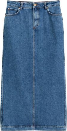 Marc O'Polo Damen Jeansrock mit Beinschlitz Regular Fit, Blau (Deep Mid Blue Wash), 25