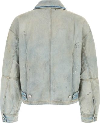 Amiri Mens Denim Work Jacket Perfectantiqueindigo Cotton Giubbini