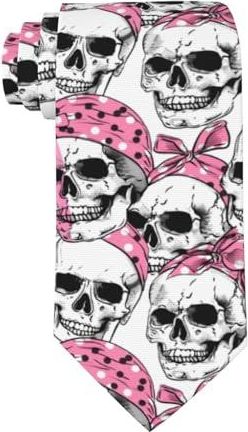 Generic Têtes De Mort À Pois Cravate Polyvalente Cravates Hommes Classique Cravatte Pour Mariages Fêtes Adultes