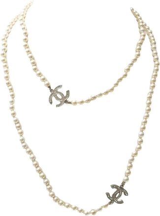 Chanel Halskette - NEUE CHANEL HALSKETTE LANG PERLEN STRASS UND CC LO - Gr. unisize - in Gold - f&uuml;r Damen