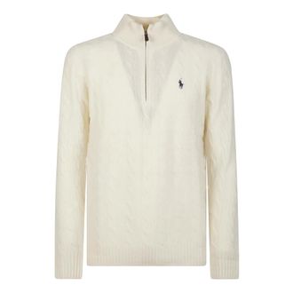 Polo Ralph Lauren Pull &agrave; Demi-Zip - Homme - Pulls - Blanc - Taille: M