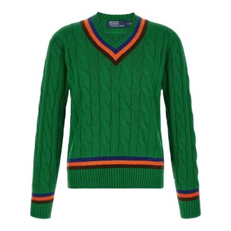 Polo Ralph Lauren V-Ausschnitt Pullover - - Knitwear - Herren - Gr&uuml;n - L