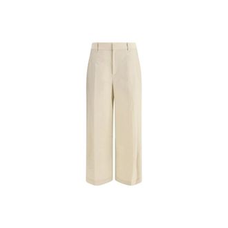 Brunello Cucinelli Femme, Pantalons, Beige, Taille: 38 FR Cotton Casual Pants