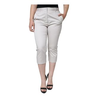 Dolce & Gabbana Wei&szlig;e Baumwoll-Skinny-Zipper-Hose - - Trousers - Damen - Wei&szlig; - L