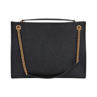 Ralph Lauren Bradley Grand Sac Cabas en Cuir Grain&eacute; - Femme - Sacs - Noir - Taille: ONE Size