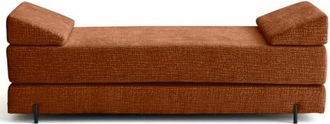 Best Mobilier Brescia - Banquette 3 Places Convertible en Tissu Velours Relief, Terracotta
