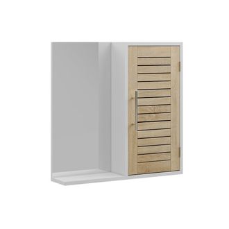 Vicco Badspiegelschrank Looma, Wei&szlig;/Eiche, 60 x 60 cm mit 3 F&auml;chern