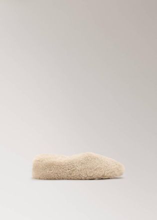 Mango Chaussons en laine &agrave; poils longs beige - Femme - 36 - MANGO
