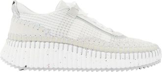 Chloé Femme, Chaussures, Blanc, Taille: 38 EU Baskets Blanches avec Webbing en Nylon