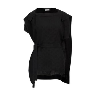 Ferragamo Seidenbluse mit Taillendetail - - Blouses & Shirts - Damen - Schwarzk - XS