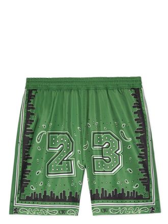 Off-white short de bain &agrave; imprim&eacute; bandana - Vert