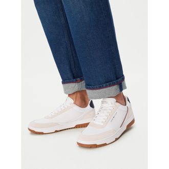 Tommy Hilfiger Sneakers Tommy Hilfiger Th Basket Core Leather Suede Mix FM0FM05881 Wei&szlig;