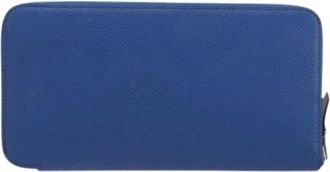 Herm&egrave;s Portefeuille en soie Pre-owned - Femme - Pre-owned - Bleu - Taille: ONE Size