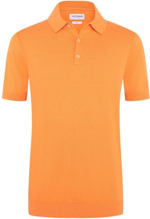 Tom Rusborg Unifarbenes Poloshirt aus Baumwolle mit gerippten B&uuml;ndchen in