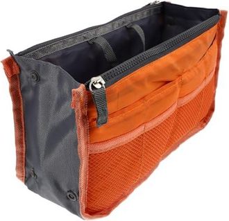 Yardwe Paquet de Rangement de Voyage Pliable Double Couche Grosse Capacit&eacute; Plusieurs Poches Doublure de Paquet en Nylon Orange Organisateur Pratique Femme Po