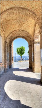 Wallario Glasbild Durchblick ins Weite - 50 x 125 cm Wandbilder Glas in Premium-Qualit&auml;t: Brillante Farben, freischwebende Optik