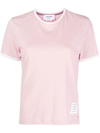 Thom Browne t-shirt à bords contrastants - Rose